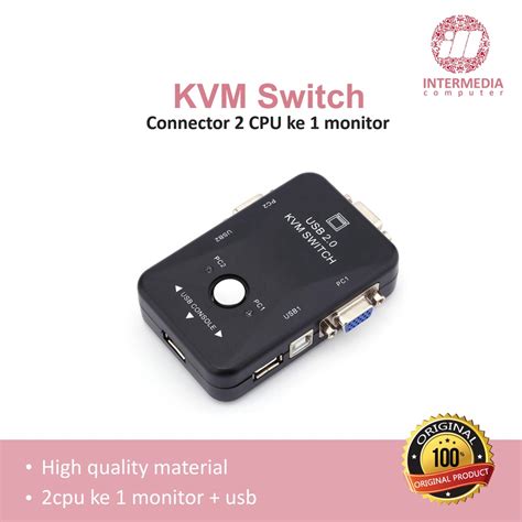 Jual KVM Switch 2 Port Untuk Menghubungkan 2 PC Ke 1 Monitor Shopee Indonesia