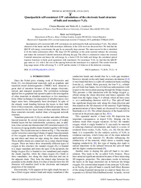 Pdf Quasiparticle Self Consistent Gw Calculations For Pbs Pbse And Pbte Band Structure And