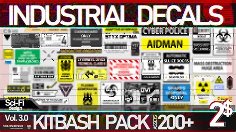 Sci Fi Decals Kitbash Pack 200 Flippednormals