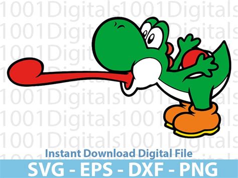 Yoshi Svg Super Mario Baby Yoshi Svg Mario Clipart Cut File Cricut Silhouette Sticker Svg