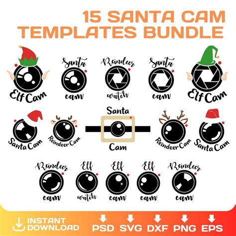 Santa Cam SVG BUNDLE Elf Cam Svg Watch Ornament Svg Reindeer Cam