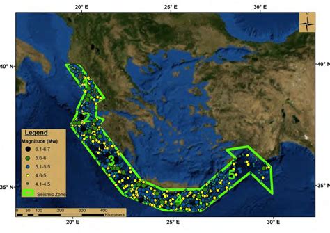 the seismic zones polygons 1 5 papaioannou and papazachos 2000 of