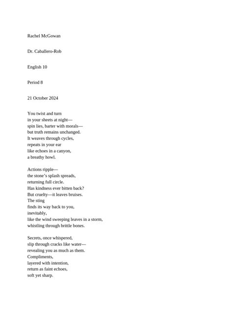 Poem Choice Assignment Pdf