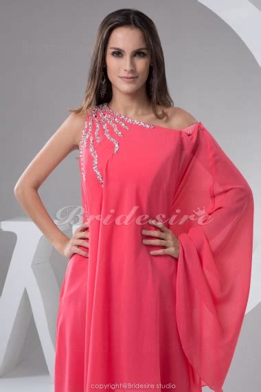 Bridesire Trapèze Épaule asymétrique Court Mini Sans manches
