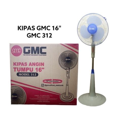 Jual Stand Fan GMC 312 Kipas Angin Berdiri 16 Inch Rotasi 180 Derajat