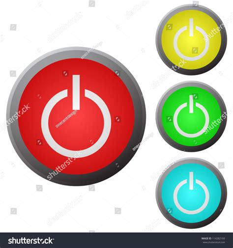 Power Button Icon Set Stock Vector Royalty Free 114282193 Shutterstock