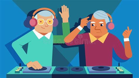 El Anciano Dj Ajusta Sus Gafas Y Le Hace Un Guiño a Su Compañero