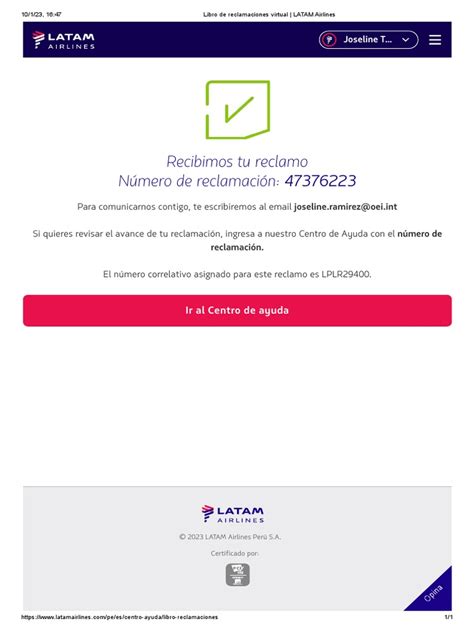 Libro De Reclamaciones Virtual Latam Airlines Pdf