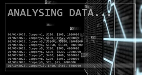 Analyzing Data Image Over Financial Figures And Company Names Stock