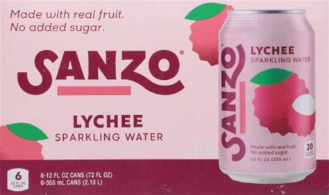 Sanzo Sparkling Water Lychee 6 Count 4 Pk 72 Fl Oz Qfc