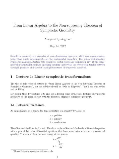 Symplectic Geometry Pdf Linear Subspace Matrix Mathematics