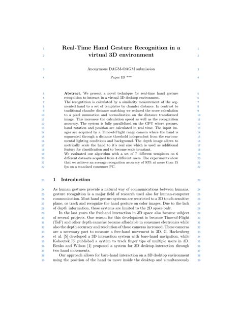 Pdf Real Time Hand Gesture Recognition In A Virtual D Environment