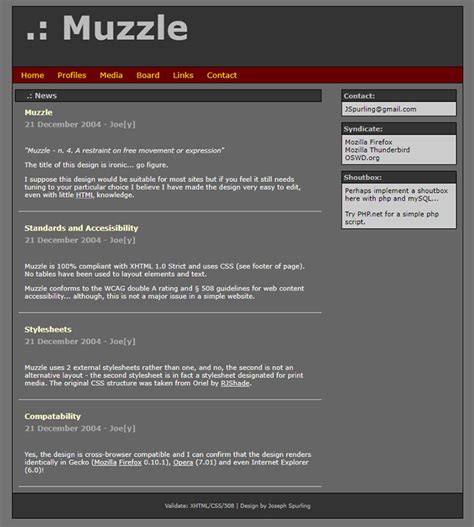 Free Muzzle Website Template Free Website Templates Html5 And Css