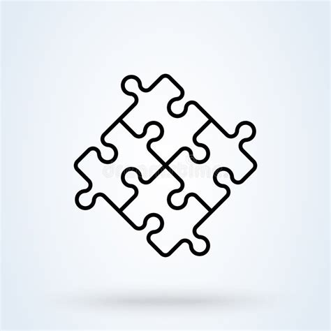 Puzzle Pieces And Problem Solving Icon Or Logo Line Art Style Outline Puzzle Game Fully