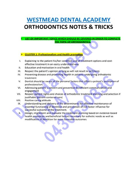 Orthodontics Notes And Tricks Pdf