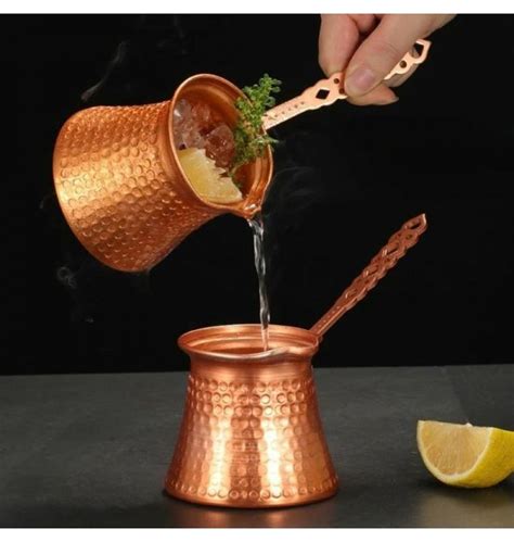 터키 커피 포트 구리 메이커 터크 세즈브 카페테리아 나무 손잡이 세브제 티몬