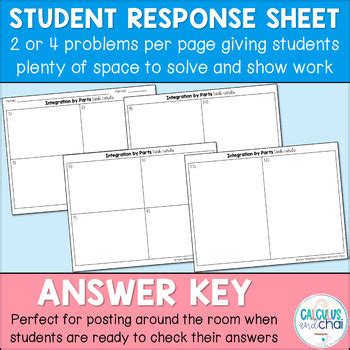 Calculus Integration By Parts By Calculus And Chai TPT