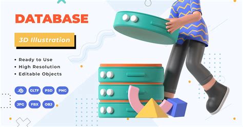 database 3d illustrations ft database and server envato elements