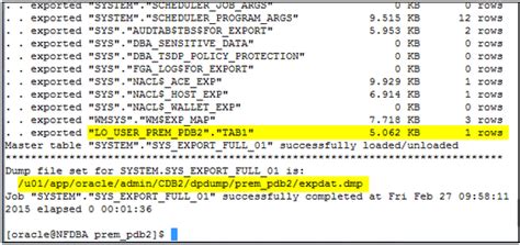Exporting An On Premises Pdb And Importing Into The Dbaas Database