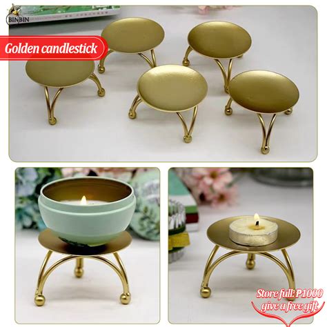 Iron Plate Candle Holder Gold Candle Holde Decorative Iron Pillar Candle Holder Stand Shopee