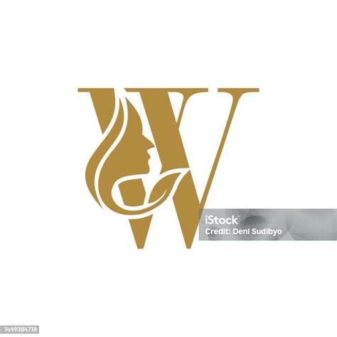 Template Desain Logo Kecantikan Wajah W Awal Ilustrasi Stok Unduh