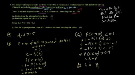 S2 2014 Jan Part4 Q4 Hypothesis Testing Poisson Dist Youtube