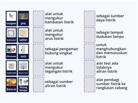 Belajar Komponen Listrik Match Up