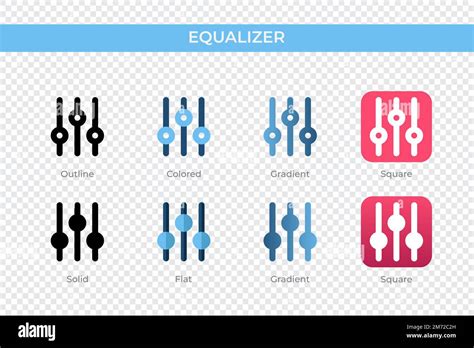Equalizer Icon In Different Style Equalizer Vector Icons Designed In Outline Solid Colored