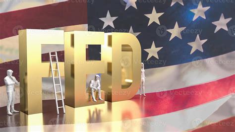 The Wood Tex Fed And Figure On Business Background 3d Rendering