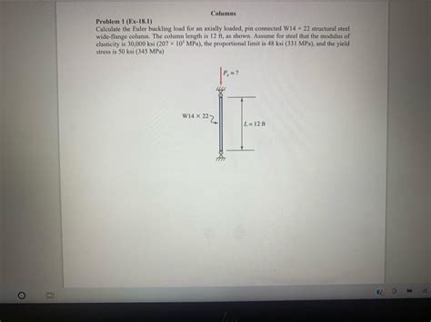 Solved Columns Problem 1 Ex 181 Calculate The Euler