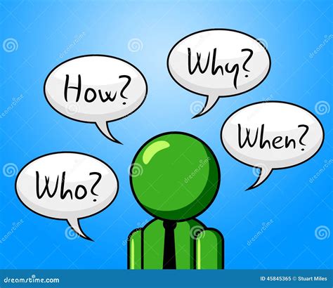 Who How Why Represents Which Person And Answer Stock Illustration