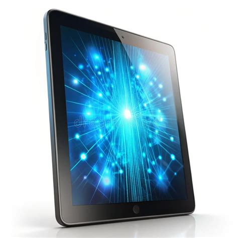 Glowing Tablet Screen With Animated Digital Wallpaper Stock Illustration Illustration Of