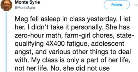Teacher Has Hilarious Response To Student Falling Asleep In Class