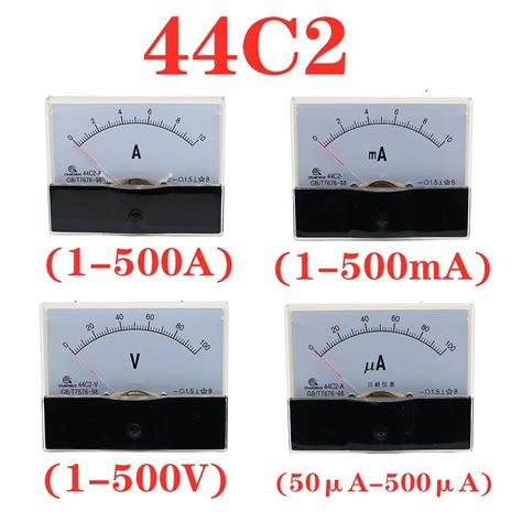 아날로그 패널 Amp 전류계 전압 게이지 암페어 전류계 전류계 44c2 Dc A Ma μa V 1a 2a 3a 10a