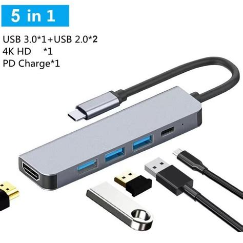 en B Hub Multiport USB type c vers HDMI k adaptateur séparateur VGA RJ lecteur de