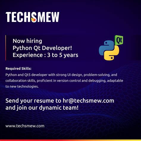 Techsmew Innovations Pvt Ltd On Linkedin Python Qt5 Developer Ui