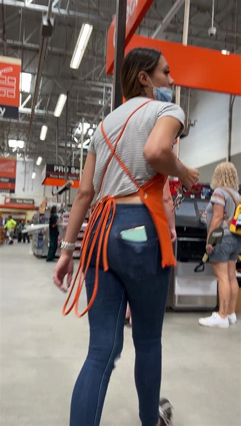 Caught By Home Depot Worker Then Moves Closer To Camera Tight Jeans
