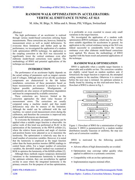 Pdf Random Walk Optimization In Accelerators Vertical Emittance