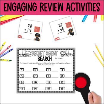 Double Digit Addition Games Center Activity Secret Agent Double Digit Addition