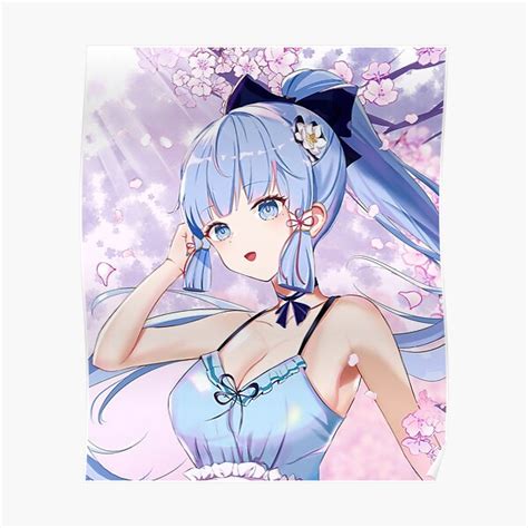 Cute Kamisato Ayaka Genshin Impact Poster For Sale By Saranghandago