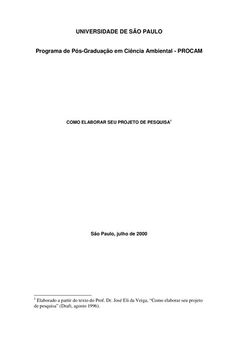Maneira De Como Elaborar Um Projeto Docsity