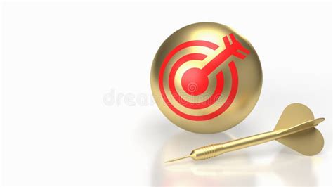 The Gold Dart And Target Ball Or Business Concept 3d Rendering Stock