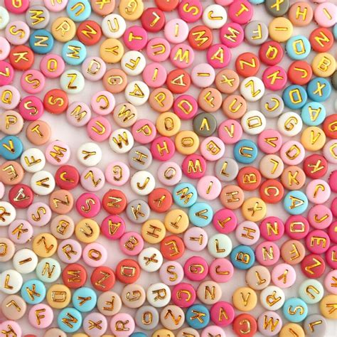 200pcs 4x7mm Acrylic Small Letter Beads Round Letter Beads Colorful