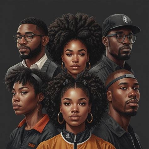Black People Team Illustration Generative Ai Premium Ai Generated Image