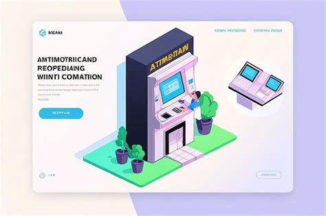 Mobile Atm Withdrawal Isometric Landing Page Premium Ai Generated Image