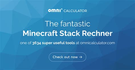 Minecraft Stack Rechner Wie Viele Stapel