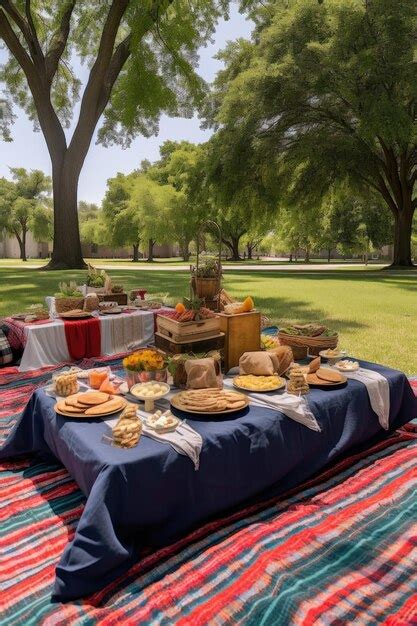 Configuración De Picnic Al Aire Libre Para La Celebración Del 16 De Junio Creada Con