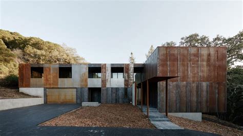 faulkner architects wraps northern california home in weathering steel