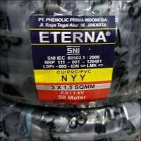 KABEL SERABUT ETERNA NYY 3x1 5 PER METER HITAM