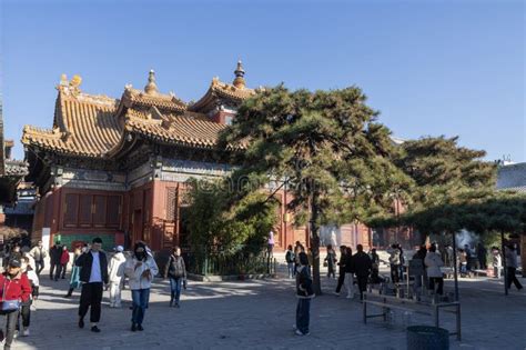 Beautiful View Of Yonghegong Lama Temple In Beijing Editorial